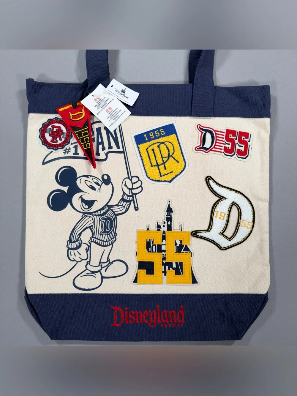 Disney | Bags | Disneyland Resort Varsity Mickey Mouse Canvas Tote Bag ...